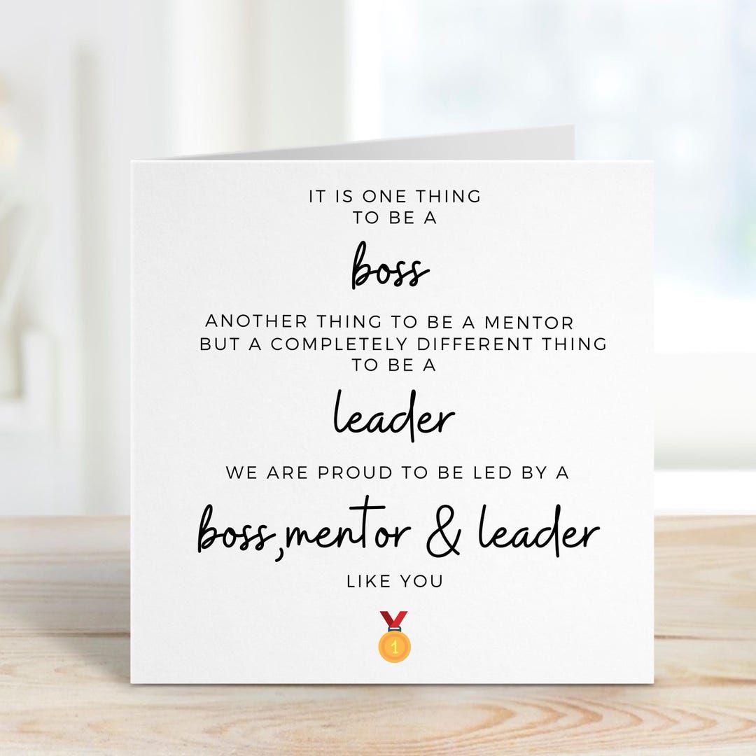 Boss Mentor Leader - Thank You Card for Boss, Mentor, Leader - Etsy