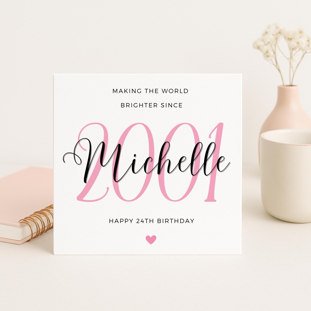 24th Birthday Card for Her, 24th Birthday Card for Daughter, 24th ...