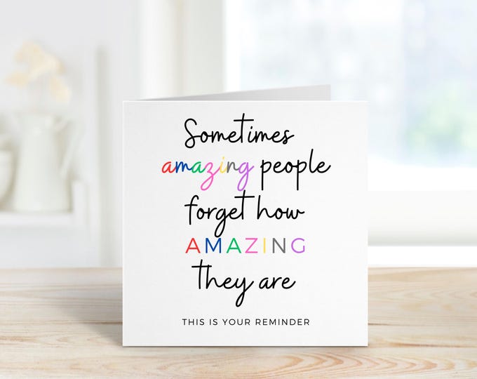 Never Ever Forget Card, Self Esteem, You Are Amazing Card - Etsy