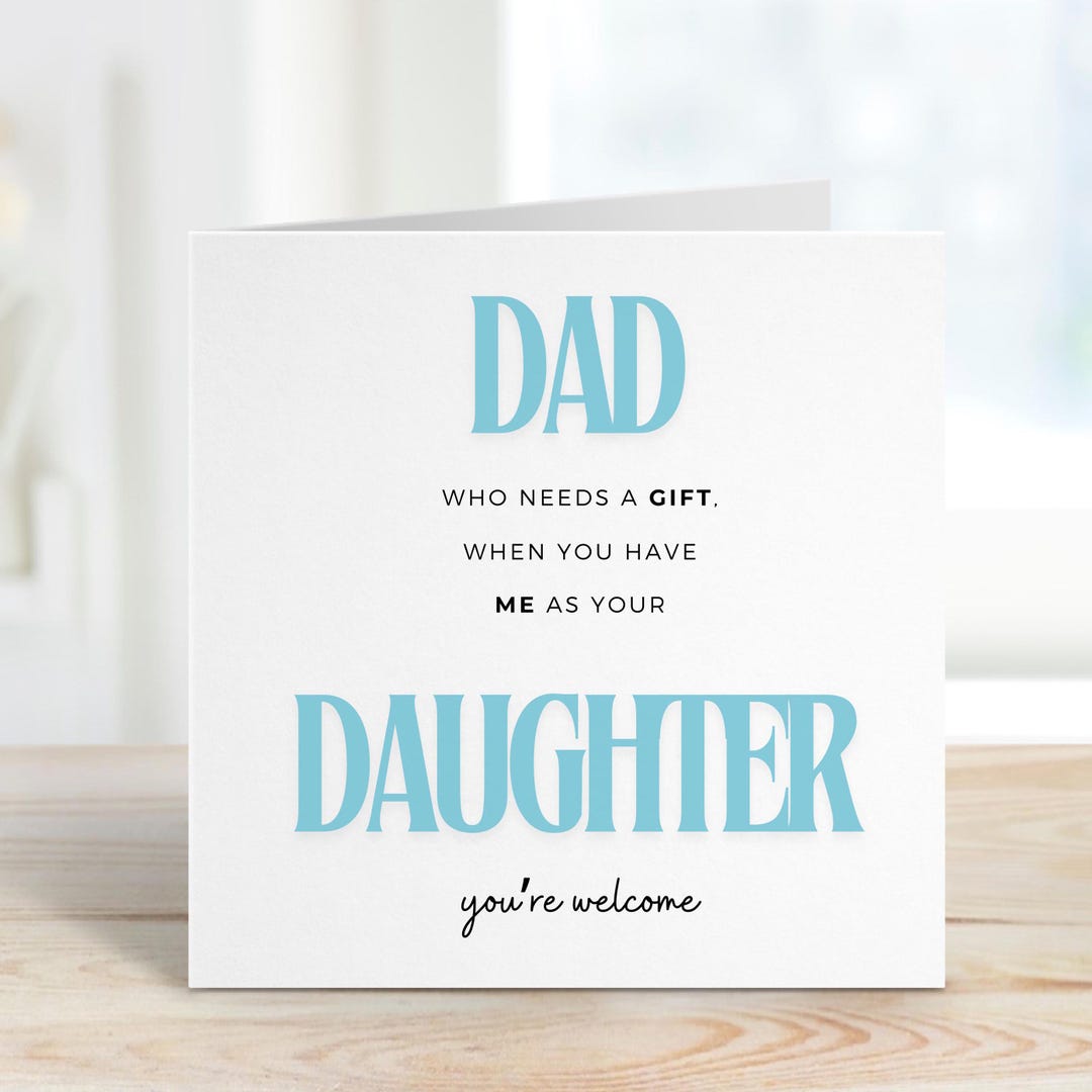 Dad Birthday Card, Funny Birthday Card From Daughter, Dad Birthday Card ...