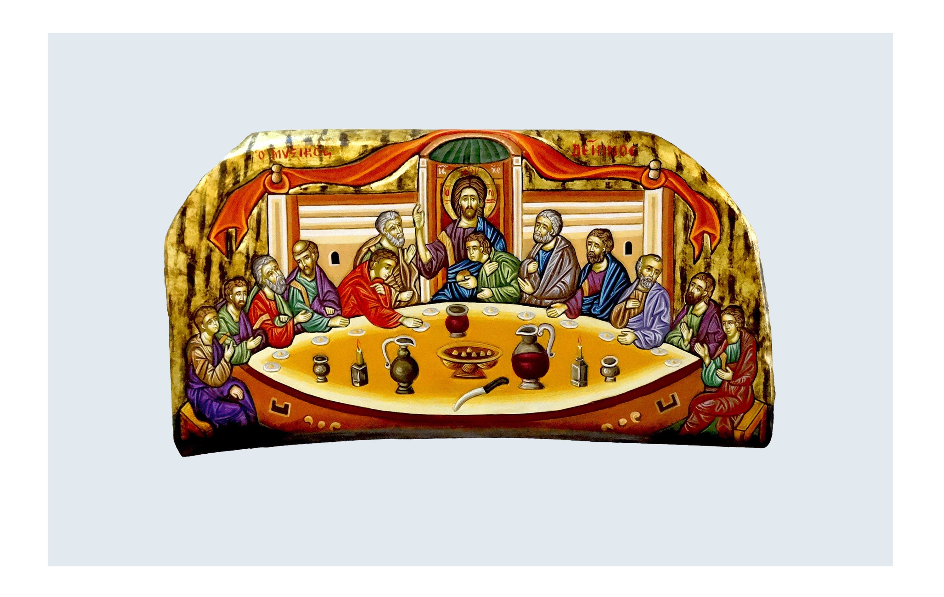 The Last Supper,mystical Supper, Handmade Wooden Byzantine Icon ...