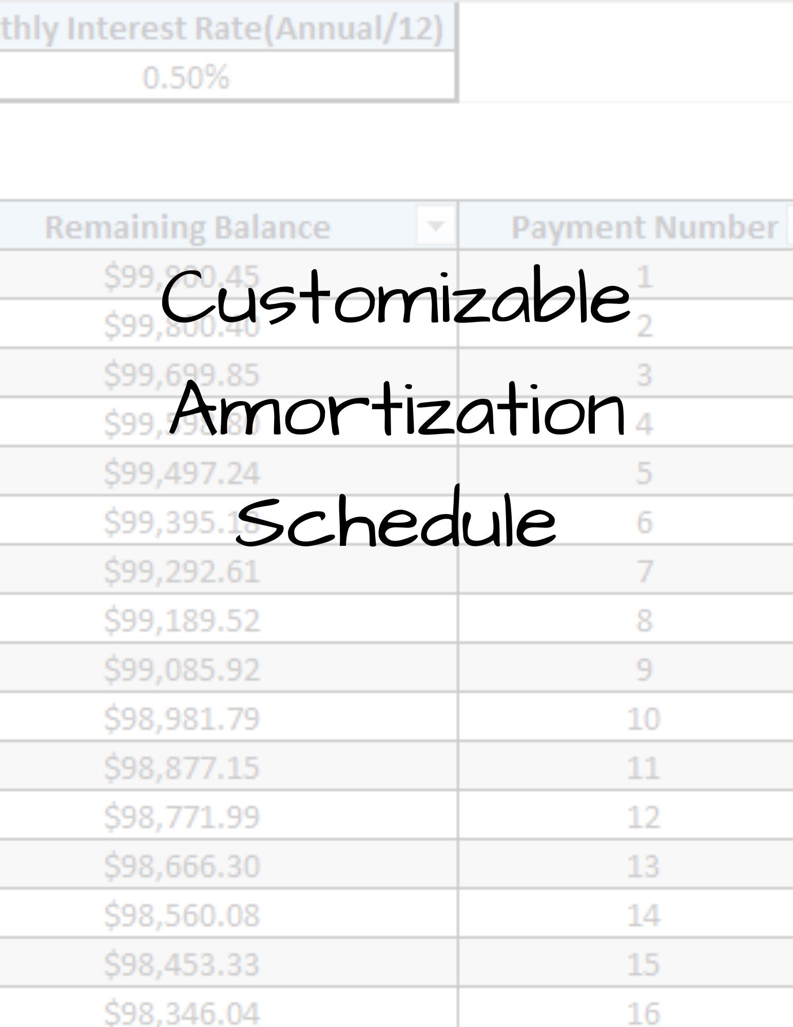 Car Note Amortization Schedule - Etsy