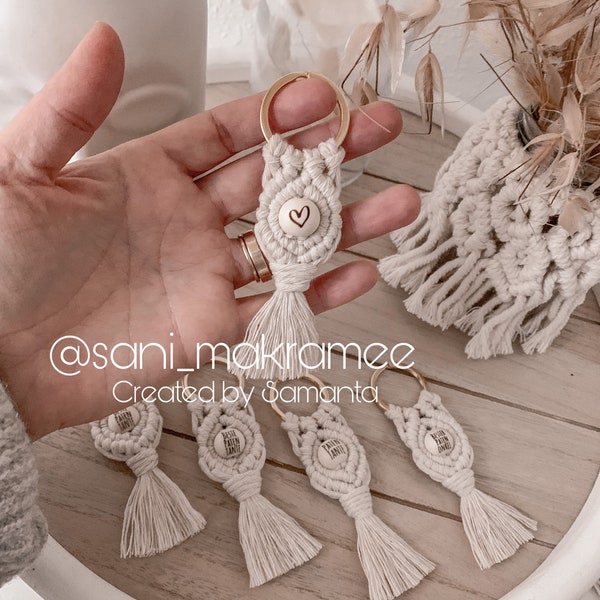 Boho Wooden Ball Keychain - Etsy