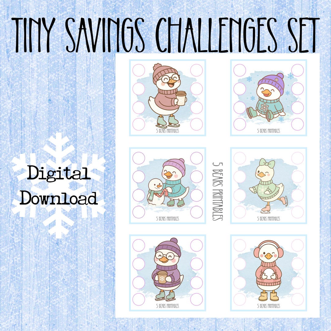 Winter Geese Savings Challenge | Printable Tiny Savings (PDF) - Etsy