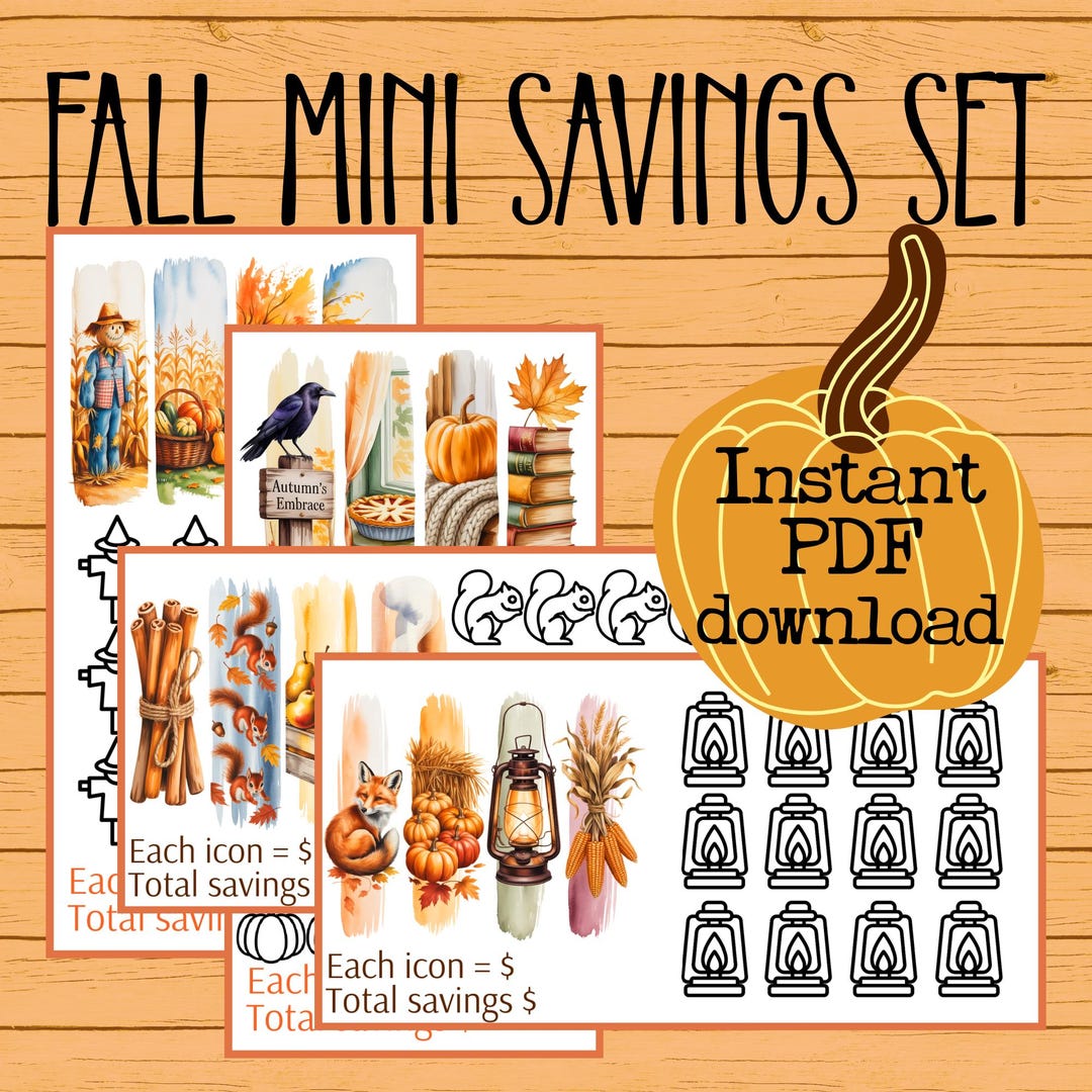 Fall Savings Challenge Printable | A6 Mini Savings Tracker (PDF) - Etsy