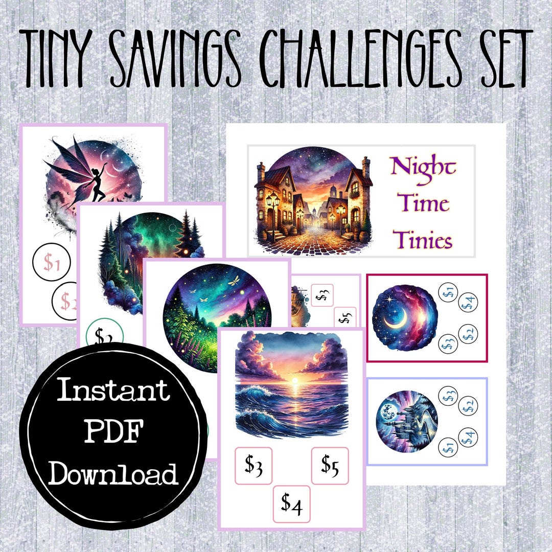 Printable Tiny Savings Challenge | Cash Envelope Dashboard (PDF Pattern ...