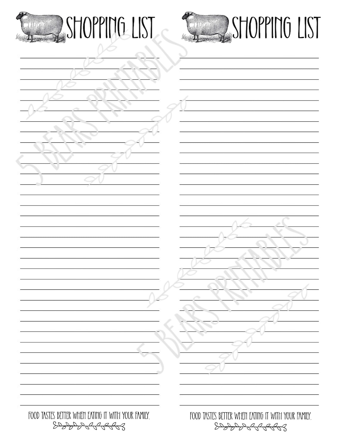 Weekly Meal Plan Meal Plan & Shopping List PDF Meal Planning - Etsy