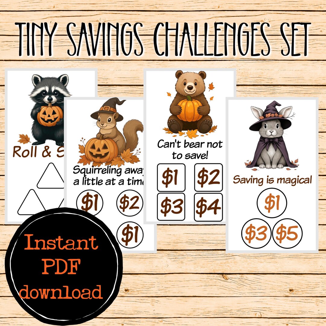 Printable Halloween Savings Challenge: Tiny Tuesdays, Cash Stuffing ...