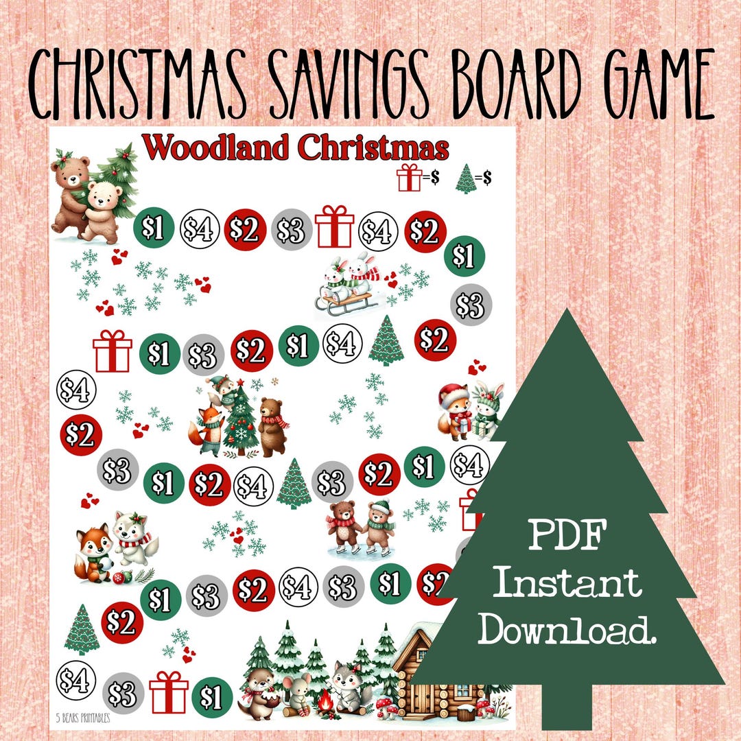 Christmas Savings Challenge: Woodland Game Board (PDF Pattern) - Etsy