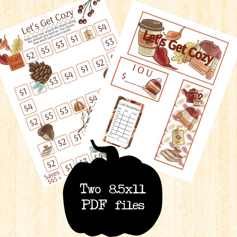 Printable Money Savings Challenge Game: Fall Theme (digital Download ...