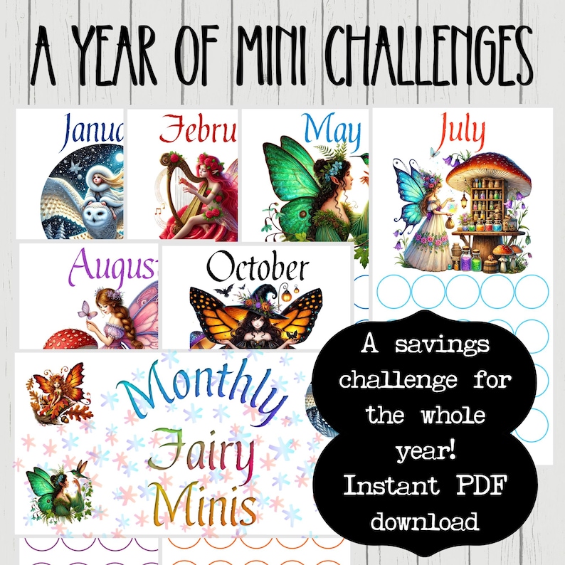 12 Month Savings Challenge|printable Savings Challenge|mini Monday ...