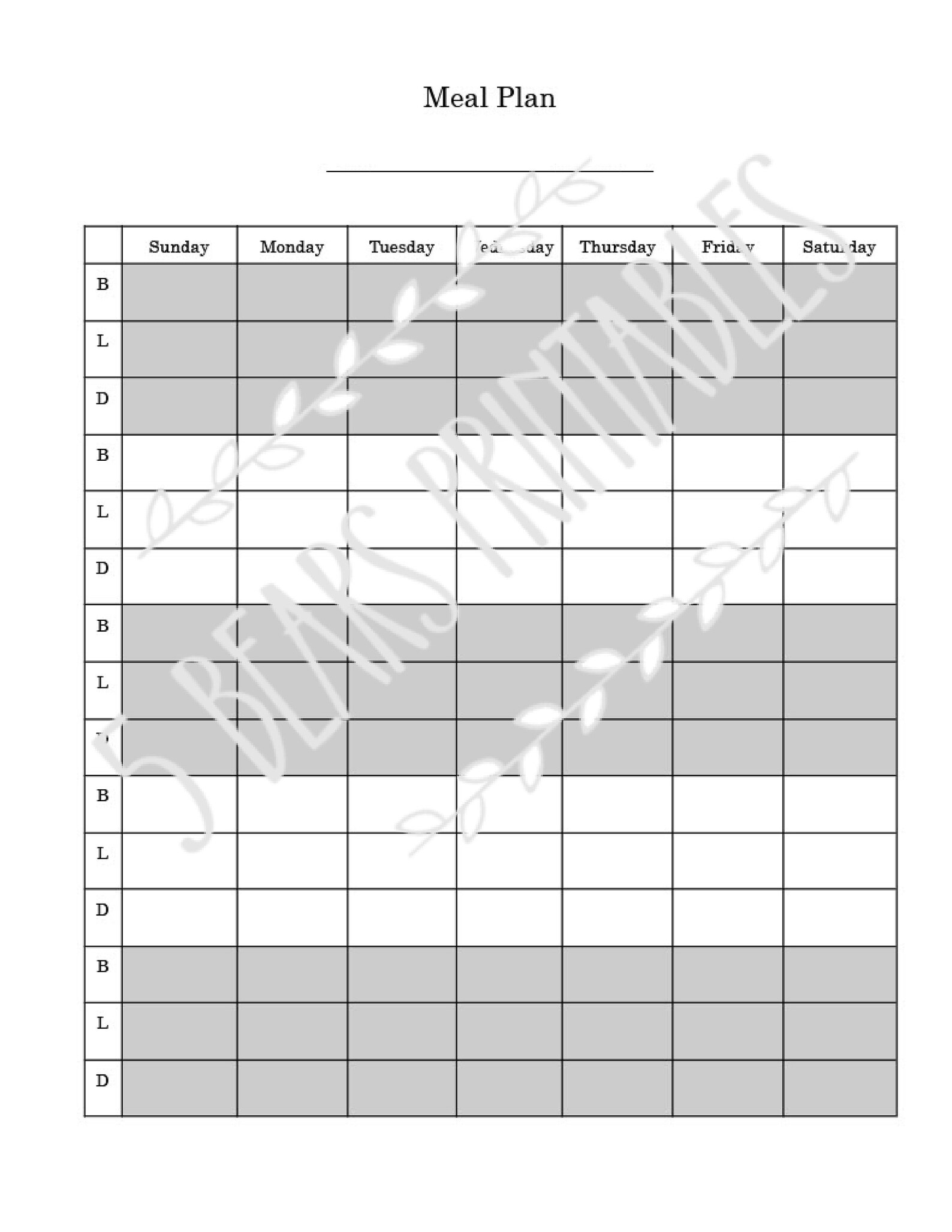 Monthly Meal Planner| Meal Plan Printable PDF| Monthly Menu Planner ...