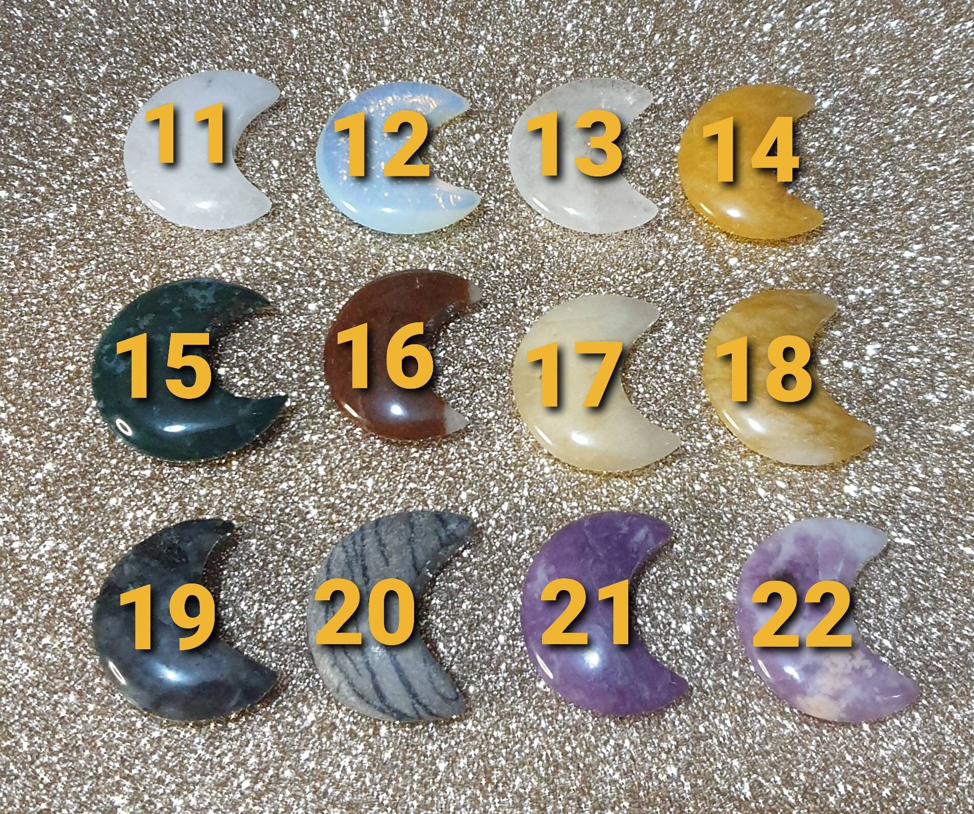 Small MOON Shaped Carved CRYSTAL - Etsy UK