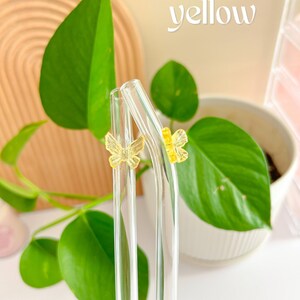 Butterfly Straw 16oz Glass Straw Cute Glass Straw Cottagecore Butterfly ...