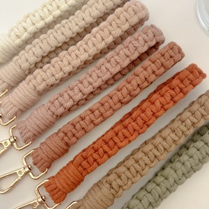 Handmade Macrame Wristlet Keychain Boho Chic & Functional Accessory ...