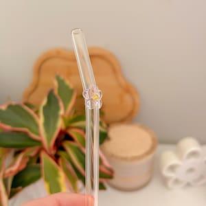Flower Glass Straws With Glass Flowers | Eco-friendly Reusable Straws ...