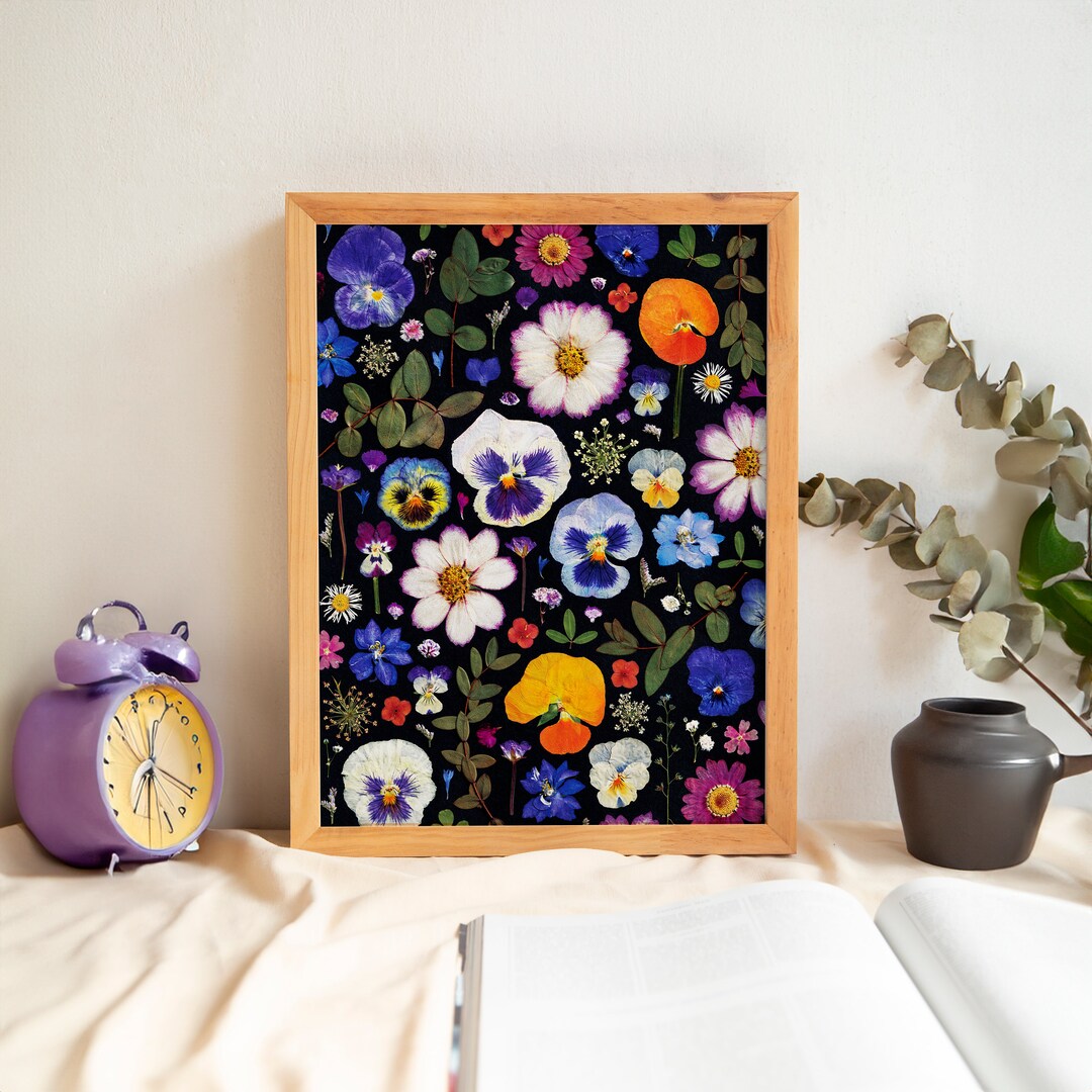 Pressed Flower Art Print |A5 Small Art Print | Flower Art Poster ...