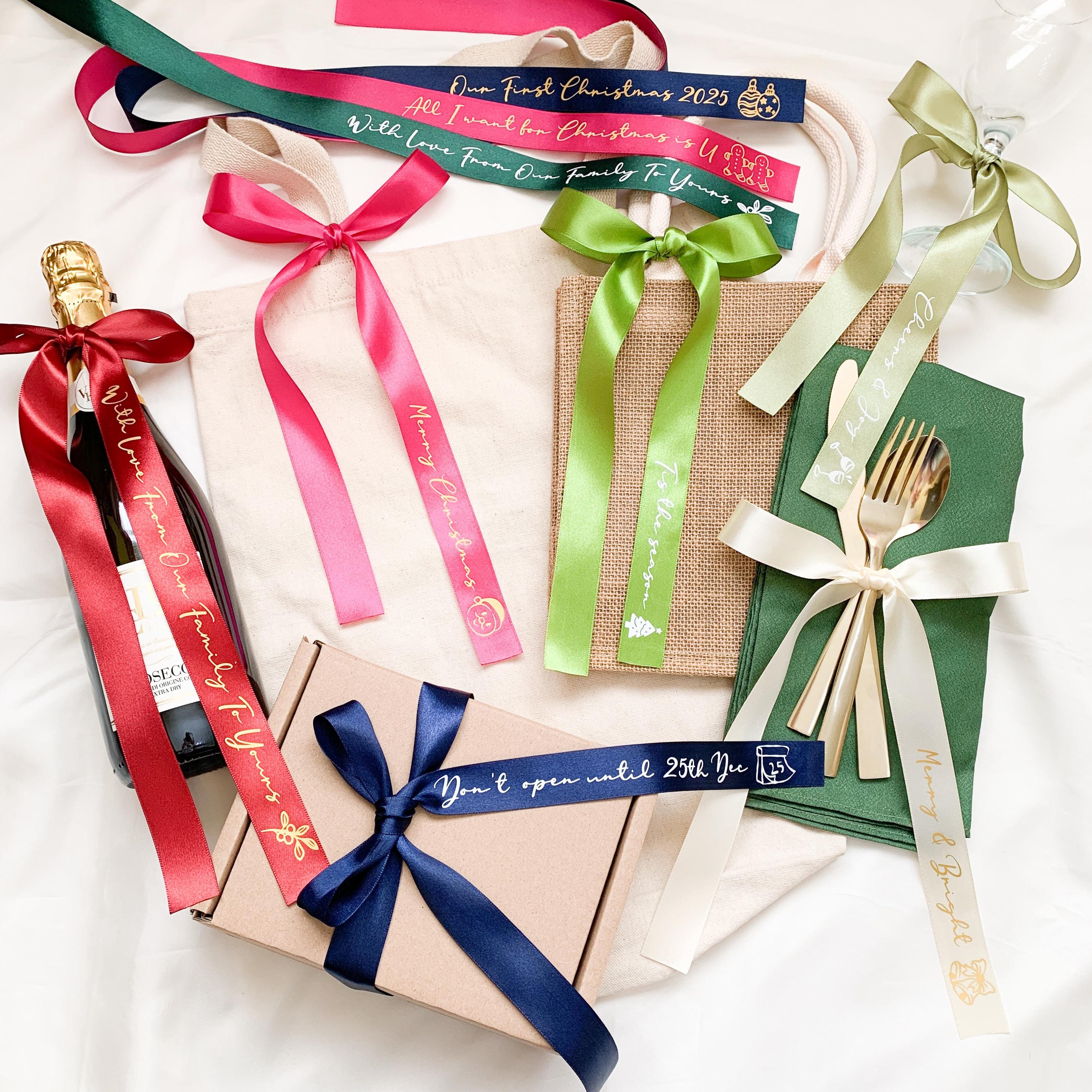 Personalised Christmas Ribbon for Gift Tag, Gift Wrapping, Holiday ...