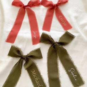 Personalised Chiffon Ribbon Name Tag | Wedding Place Card Ribbon | Silk ...