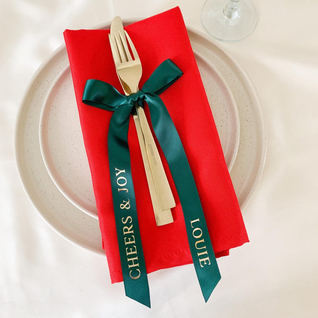 Personalised Christmas Name Tag Ribbon|custom Guest Name Ribbon Tag for ...