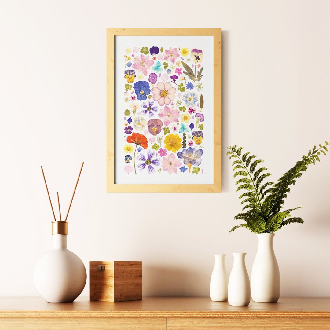Pressed Flower Art Print |A4 Art Print | Flower Poster | Botanical Art ...