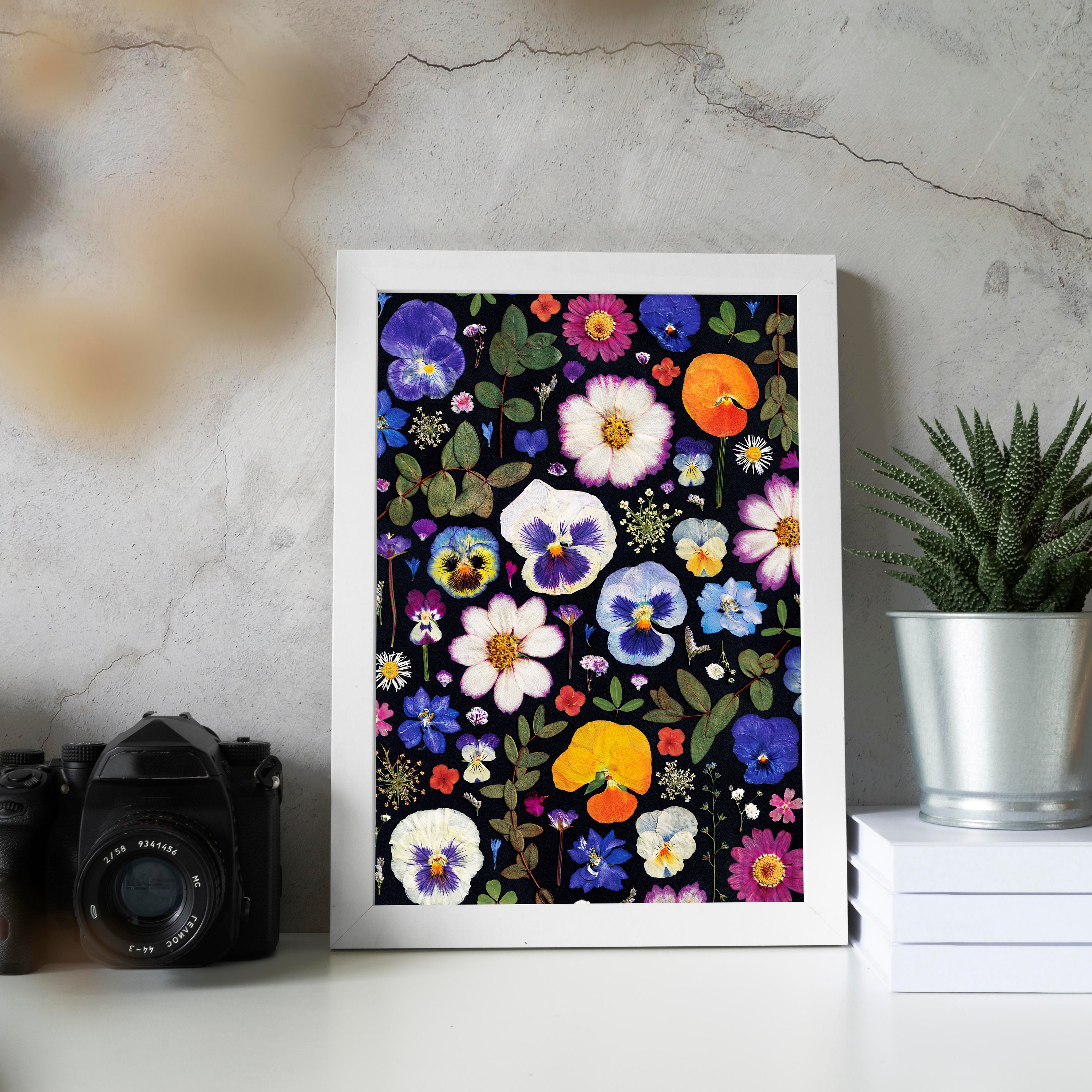Pressed Flower Art Print |A5 Small Art Print | Flower Art Poster ...