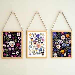 Pressed Flower Art Print |A5 Small Art Print | Flower Art Poster ...