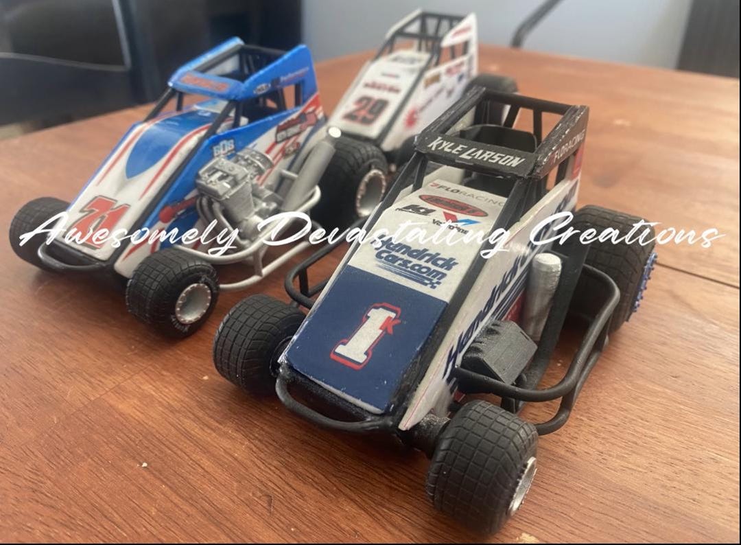 Midget, Micro, or Mini Sprint Car 1/18 Scale Model KIT, Live Rolling ...
