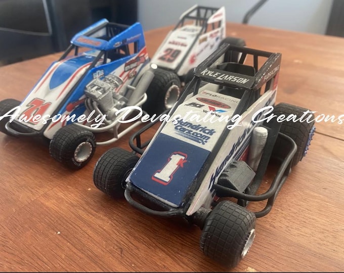 Midget, Micro, or Mini Sprint Car 1/18 Scale Model KIT, Live Rolling ...