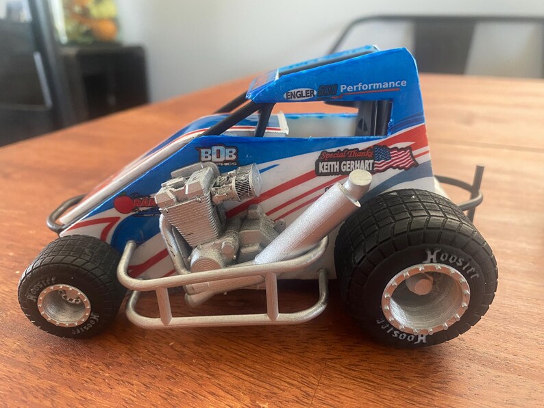 Midget, Micro, or Mini Sprint Car 1/18 Scale Model KIT, Live Rolling ...