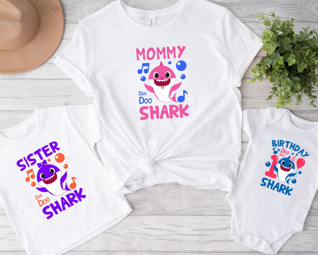 Custom Family Baby Shark Birthday Shirts, Baby Shark Matching Shirts ...