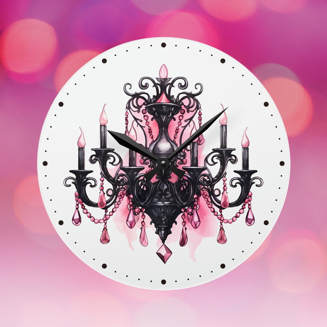 Romantic Goth Wall Clock Acrylic Home Decor Whimsigoth - Etsy