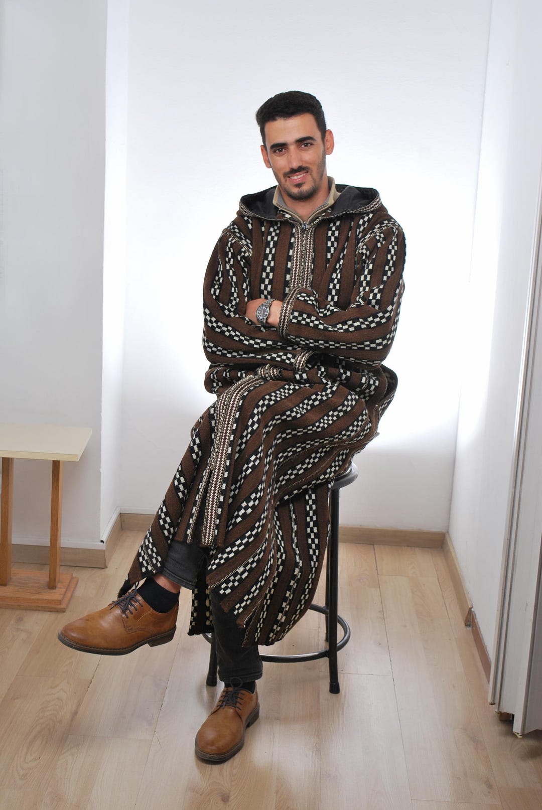 Handwoven Berber Wool Djellaba - Moroccan Heritage Cloak Traditional ...