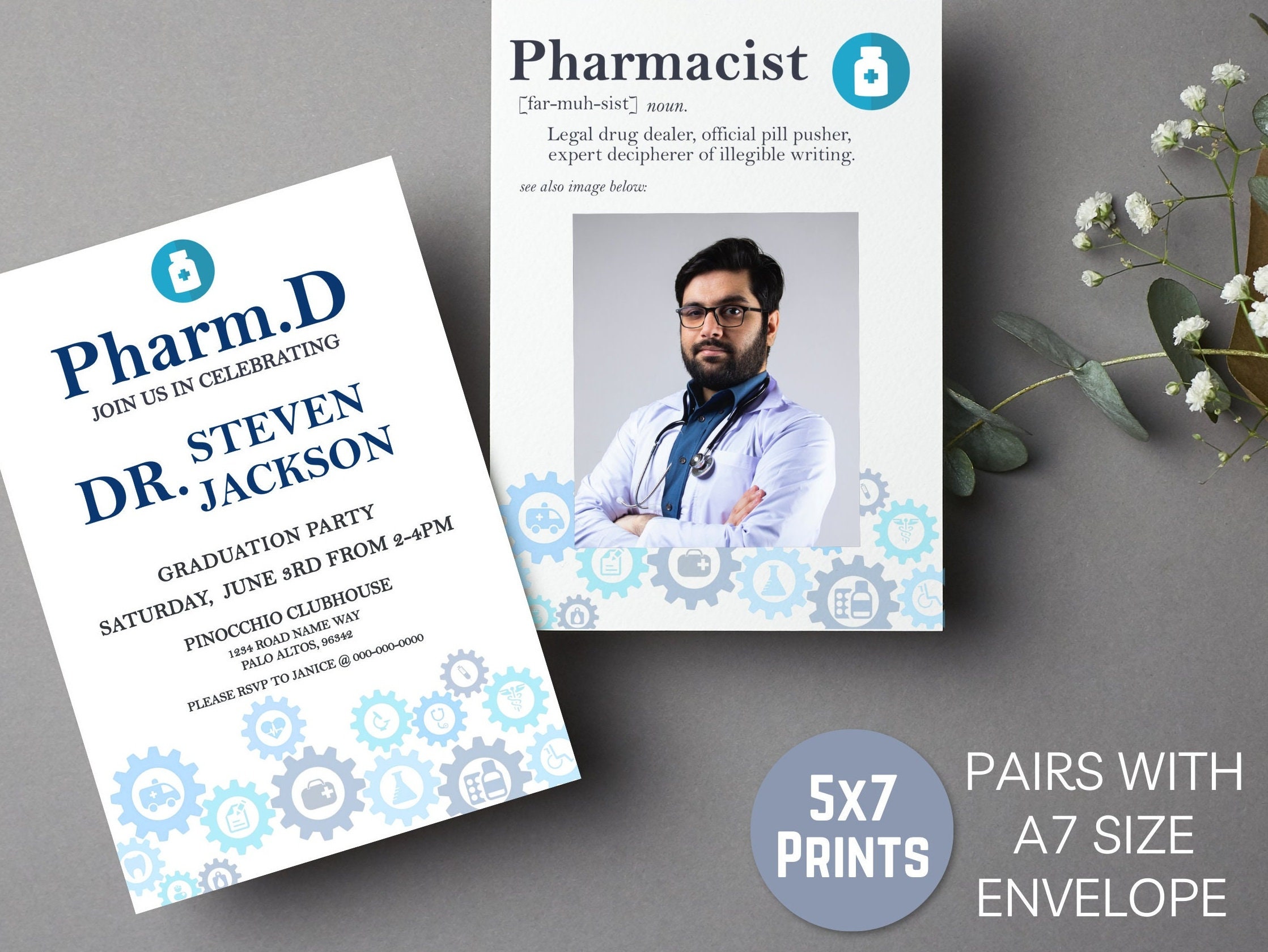 Pharmacy Graduation Announcement Printable Customizable - Etsy