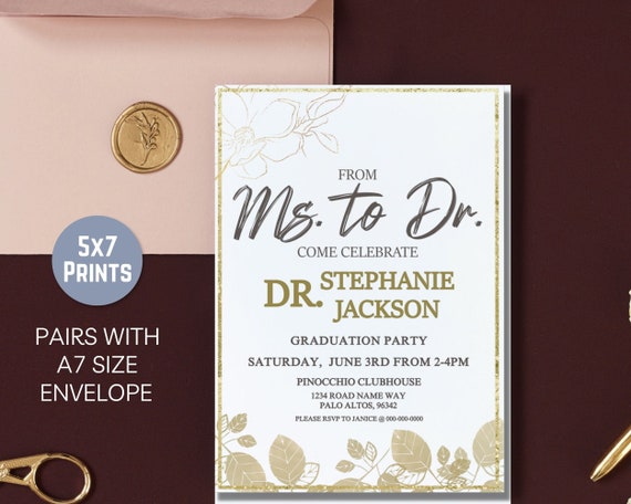 Ms to Doctor Graduation Invitation Medical Graduation - Etsy