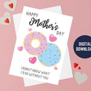 Silly Donut Mother's Day Card- Printable - Etsy