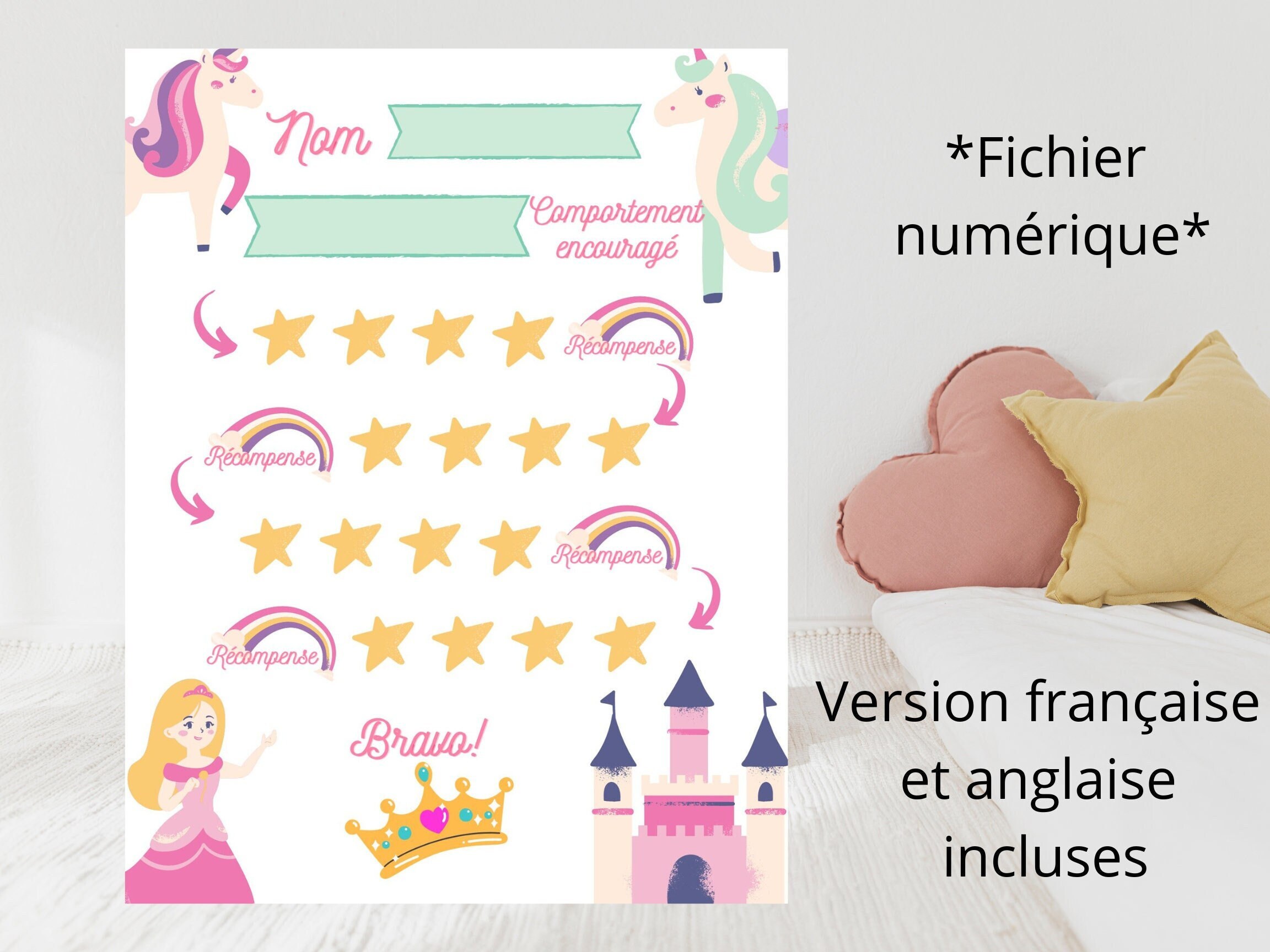 Princess Behavior Chart, Printable Behavior Chart for Girls, Princess ...