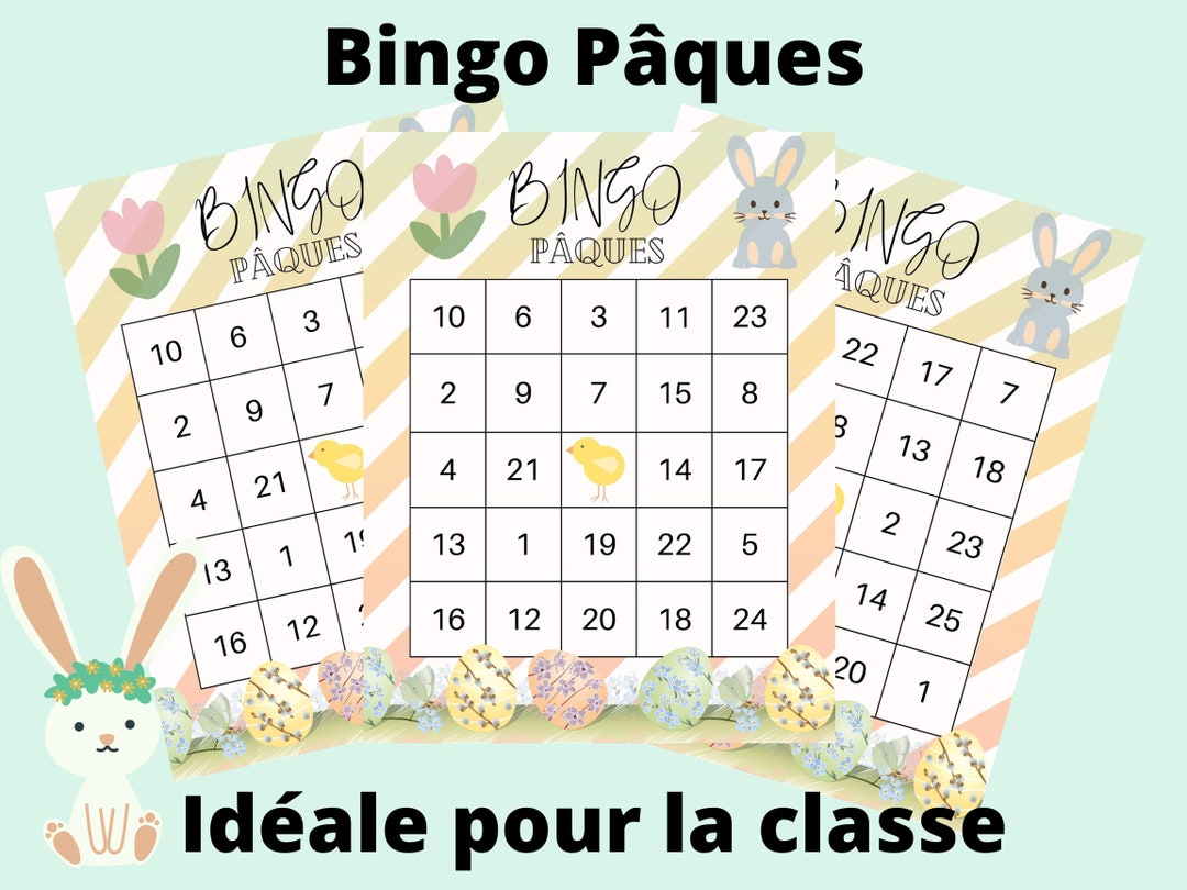 Easter Bingo Numbers 1 to 25 for Elementary Students, Easter Activity ...