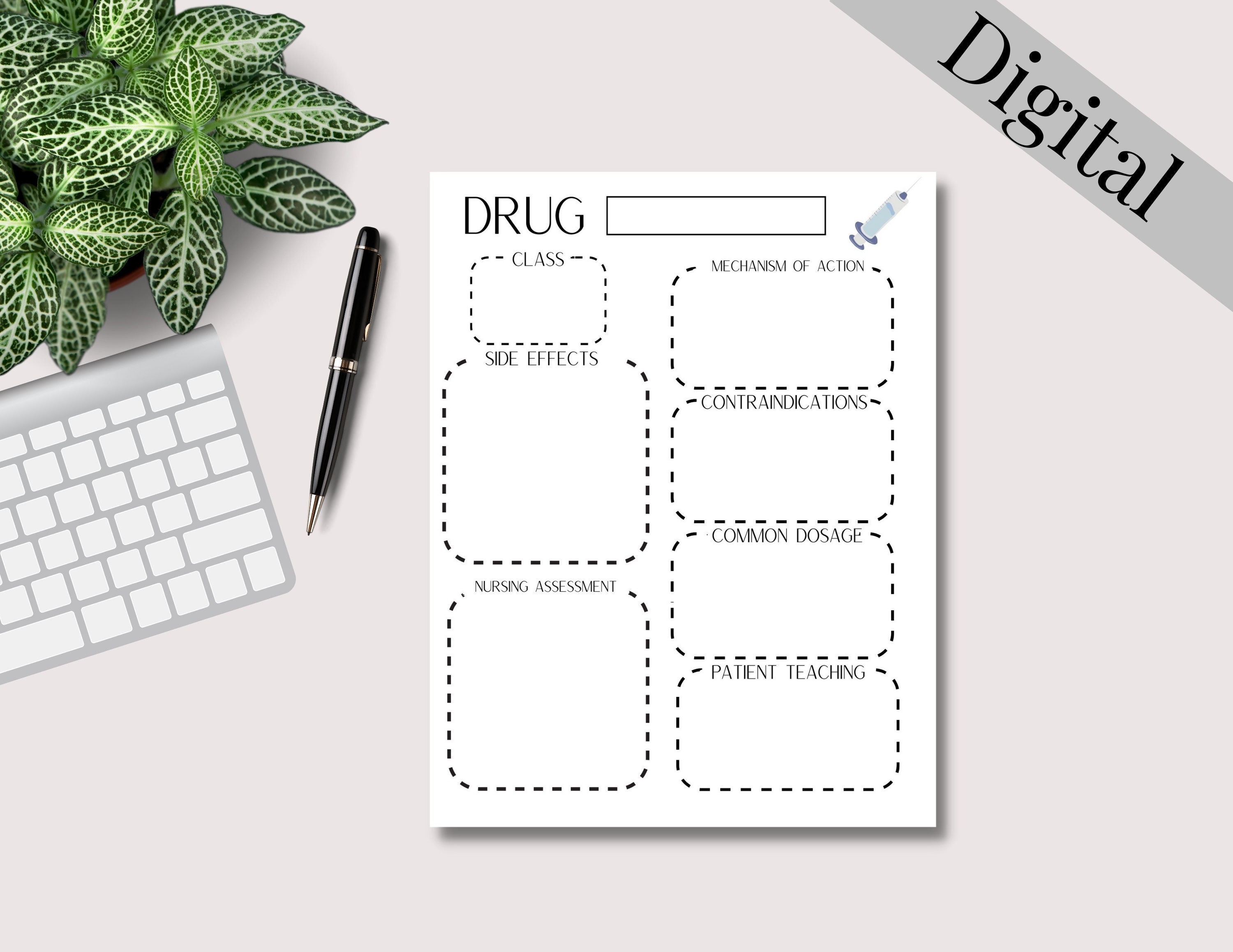 Drug Card / Pharmacology Card for Nursing School Printable | Etsy