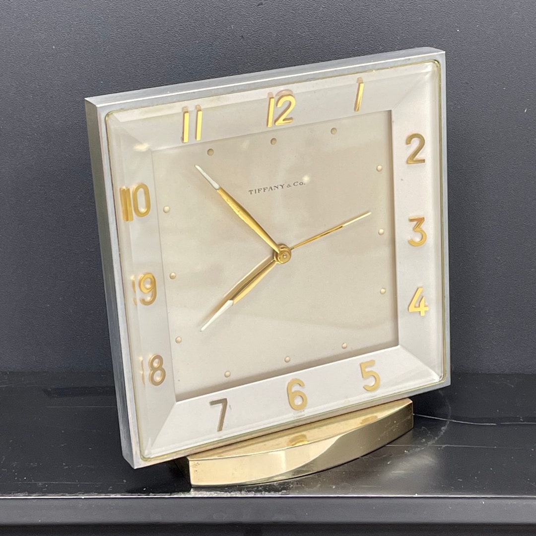 Tiffany & Co Imhof 15 Jewel Gold Nickel Bedside Mantle Desk Clock - Etsy