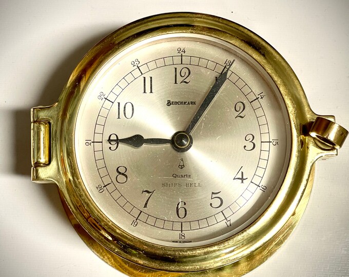 Vintage Benchmark Ship’s Bell Brass Clock - Etsy