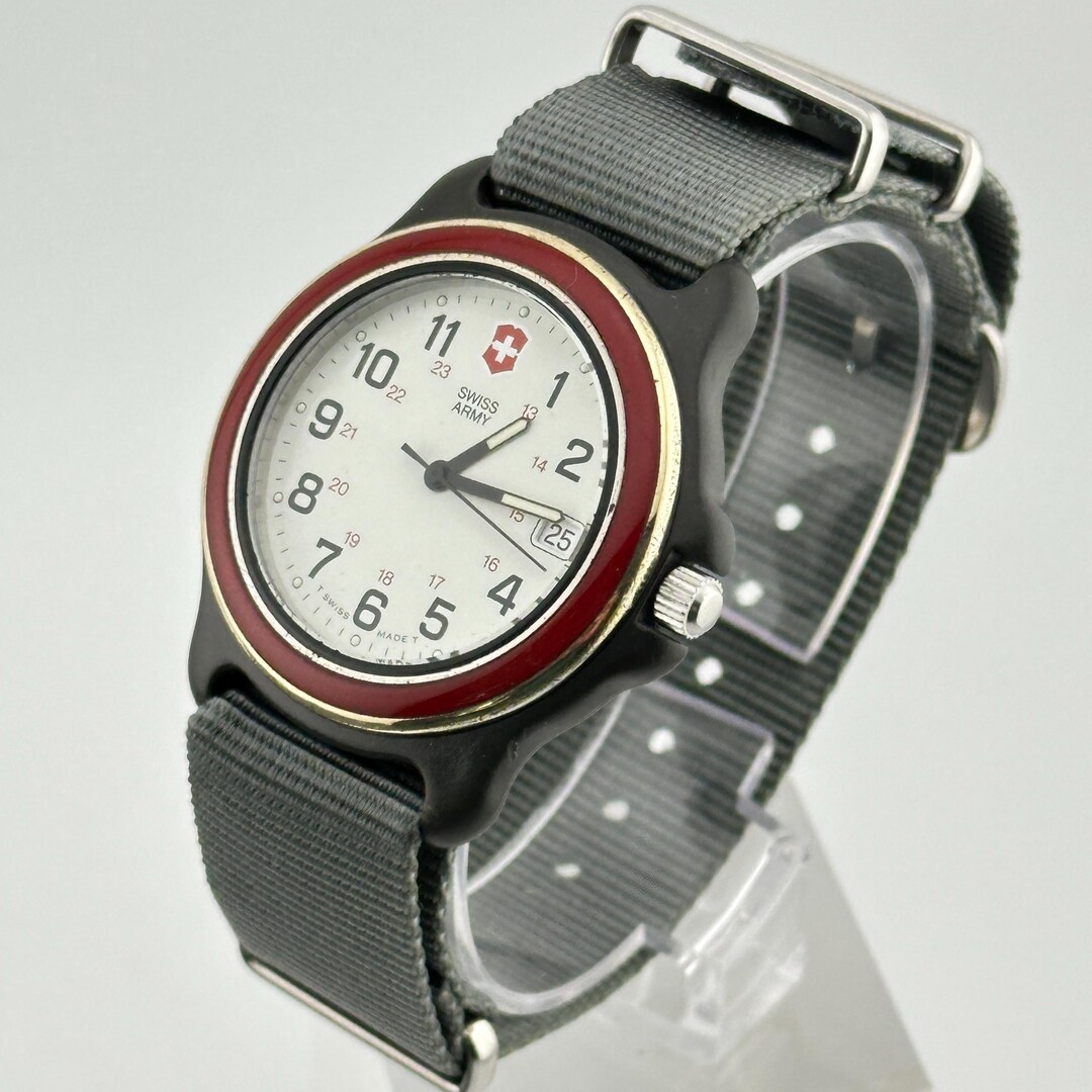 Victorinox Swiss Army Cavalry Red Bezel NATO Strap 41mm Mens Watch C ...