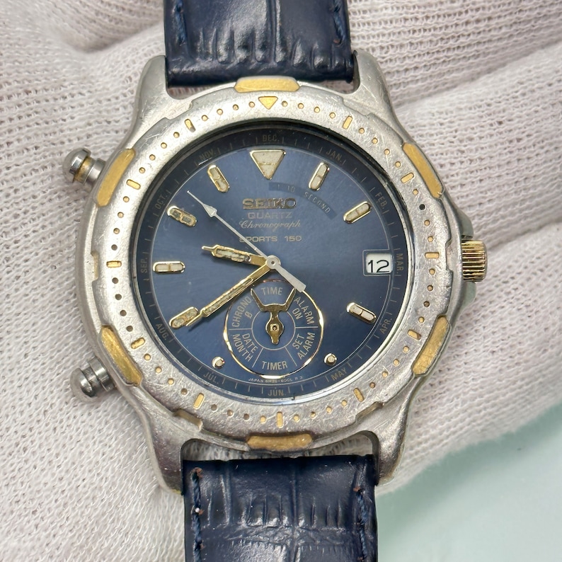 Seiko "dancing Hands" Sports Chronograph 150 Men's 43mm Vintage Watch ...