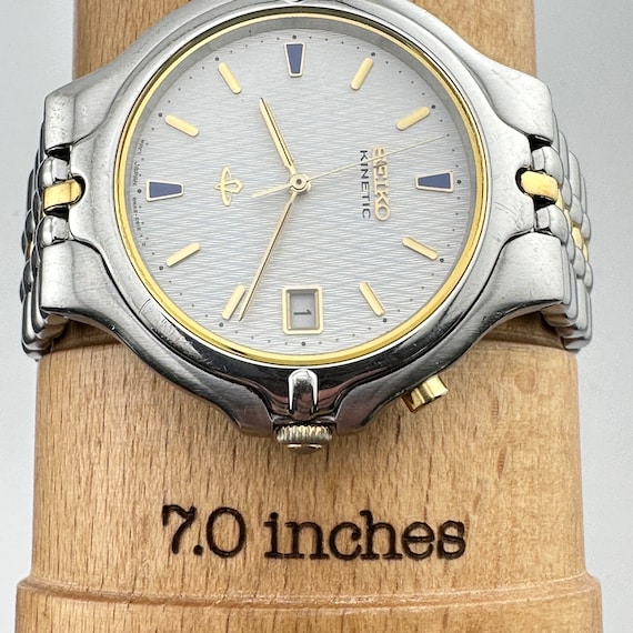 Seiko Kinetic Steel & Gold Trim Mens 39mm Watch with … - Gem