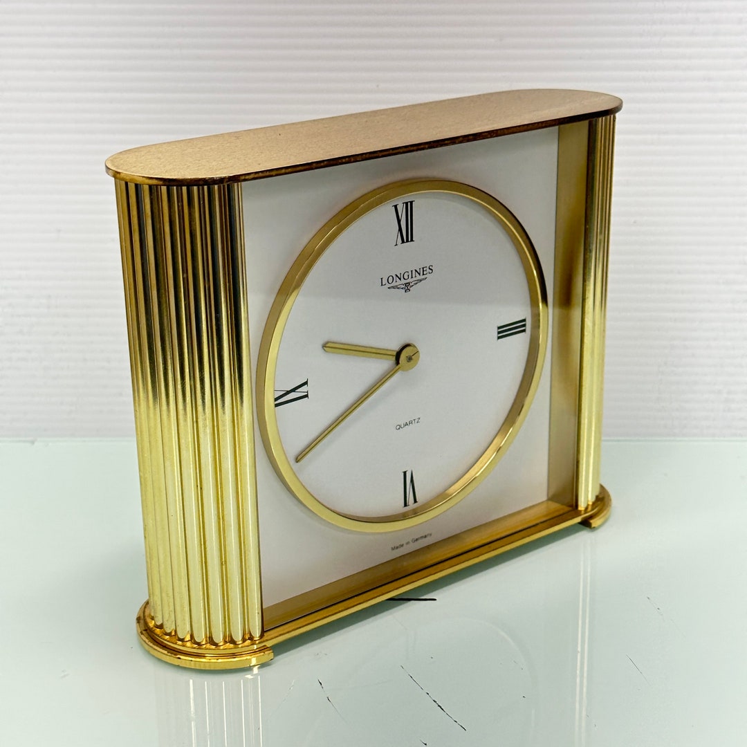 Longines MCM Gold Plated Mantle Clock - Quartz Movement - Etsy