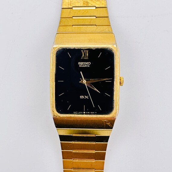 Vintage Seiko SX Men’s Gold Tone Quartz 26mm Tank Wat… - Gem