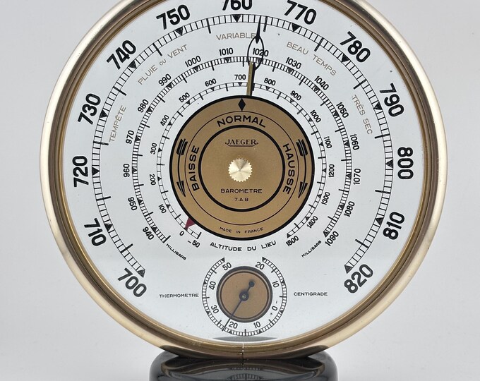 Vintage Jaeger MCM Weather Station Barometer & Thermometer - Etsy
