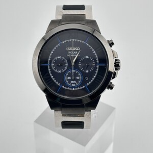 Seiko Solar Mens Analog Solar Chronograph 48mm Watch - Etsy