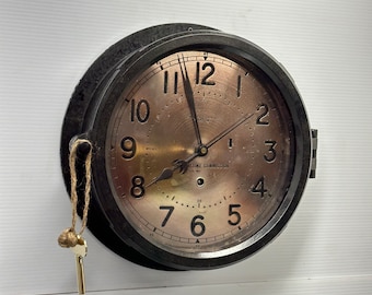 Chelsea Clock Co. US Government 12/24 Hour Bakelite Ship Clock Boston ...
