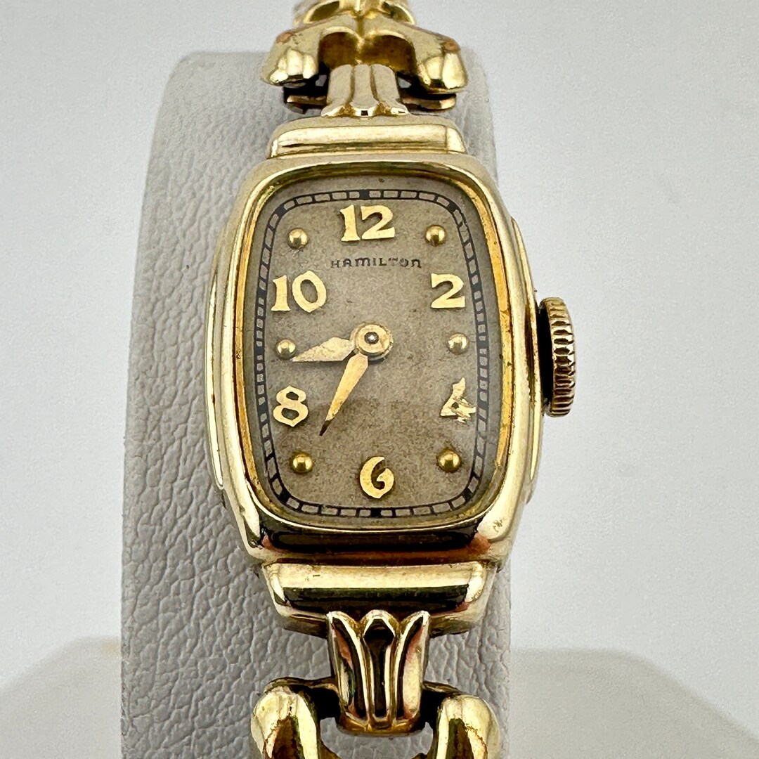 Antique Hamilton Swiss Cocktail 10k Gold Filled Ladies Watch With 17 ...